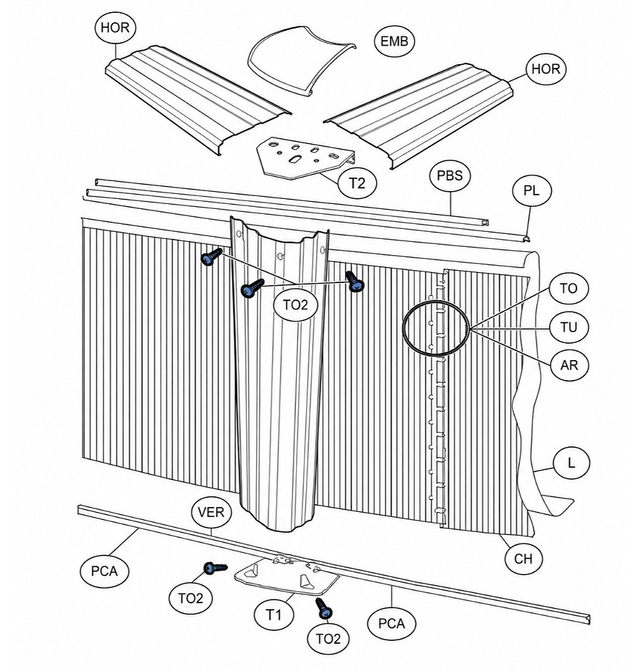 Pack 90 Vis M5,5x13 pour profilé piscine hors-sol TOI référence 550